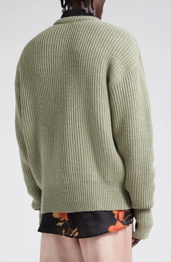 Our Legacy Virgin Wool Zip Wrap Cardigan In Refined Green